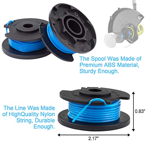 EAONE 10 Pack Trimmer String Replacement for Ryobi, 0.065" Single Line Auto-Feed Replacement Trimmer Spool for Ryobi 18V, 24V and 40V Cordless Trimmers with Storage Box