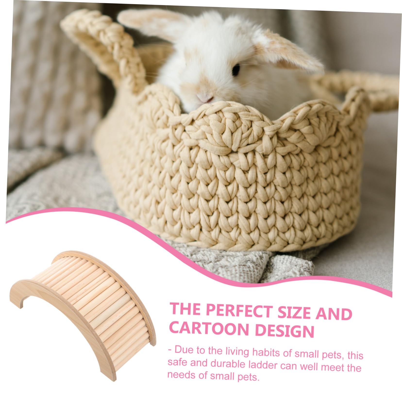 HEALEEP Hamster Toy Bridge Hedgehog Ladder Hamster Chew Toys Guinea Ramp Chinchilla Climbing Ladder Slide for Hamster Bridge Decor Hamster Accessories Wooden Rabbit Arch Bridge