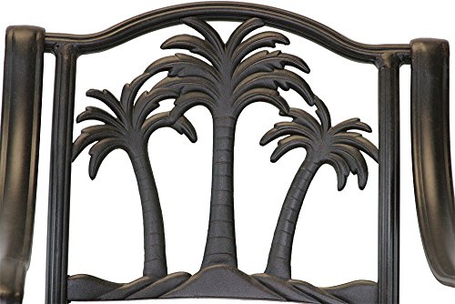 theWorldofpatio Palm Tree Cast Aluminum Powder Coated Barstool - Set of 4 - Antique Bronze