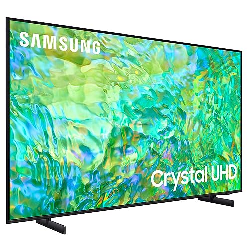 SAMSUNG UN55CU8000 55 inch Crystal UHD 4K Smart TV (2023) Bundle with Monster TV Full Motion Wall Mount for 32"-70" with 6 Piece Sound Reactive Lighting Kit