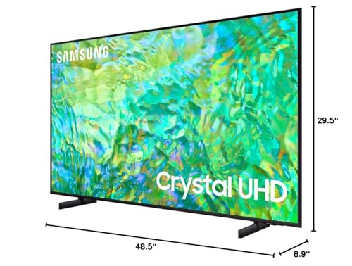 SAMSUNG UN55CU8000 55 inch Crystal UHD 4K Smart TV (2023) Bundle with Monster TV Full Motion Wall Mount for 32"-70" with 6 Piece Sound Reactive Lighting Kit