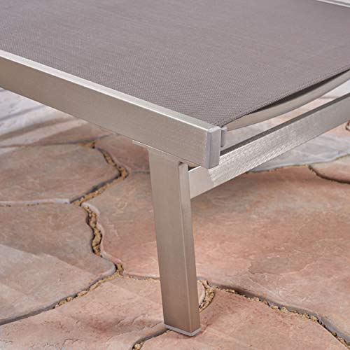 Christopher Knight Home Joy Outdoor Mesh and Aluminum Chaise Lounge (Set of 2), Gray