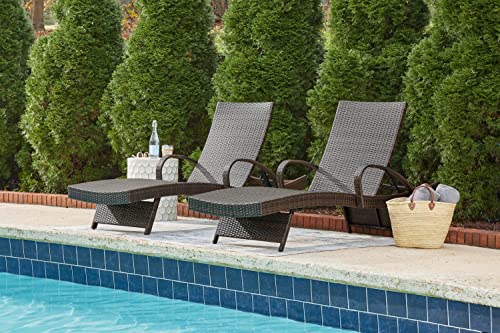 Signature Design by Ashley Kantana Chaise Lounge Set of 2, Brown