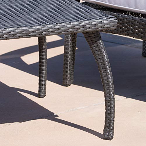 Christopher Knight Home Honolulu Outdoor Wicker Seating Set and Cushions, 4-Pcs Set, Grey