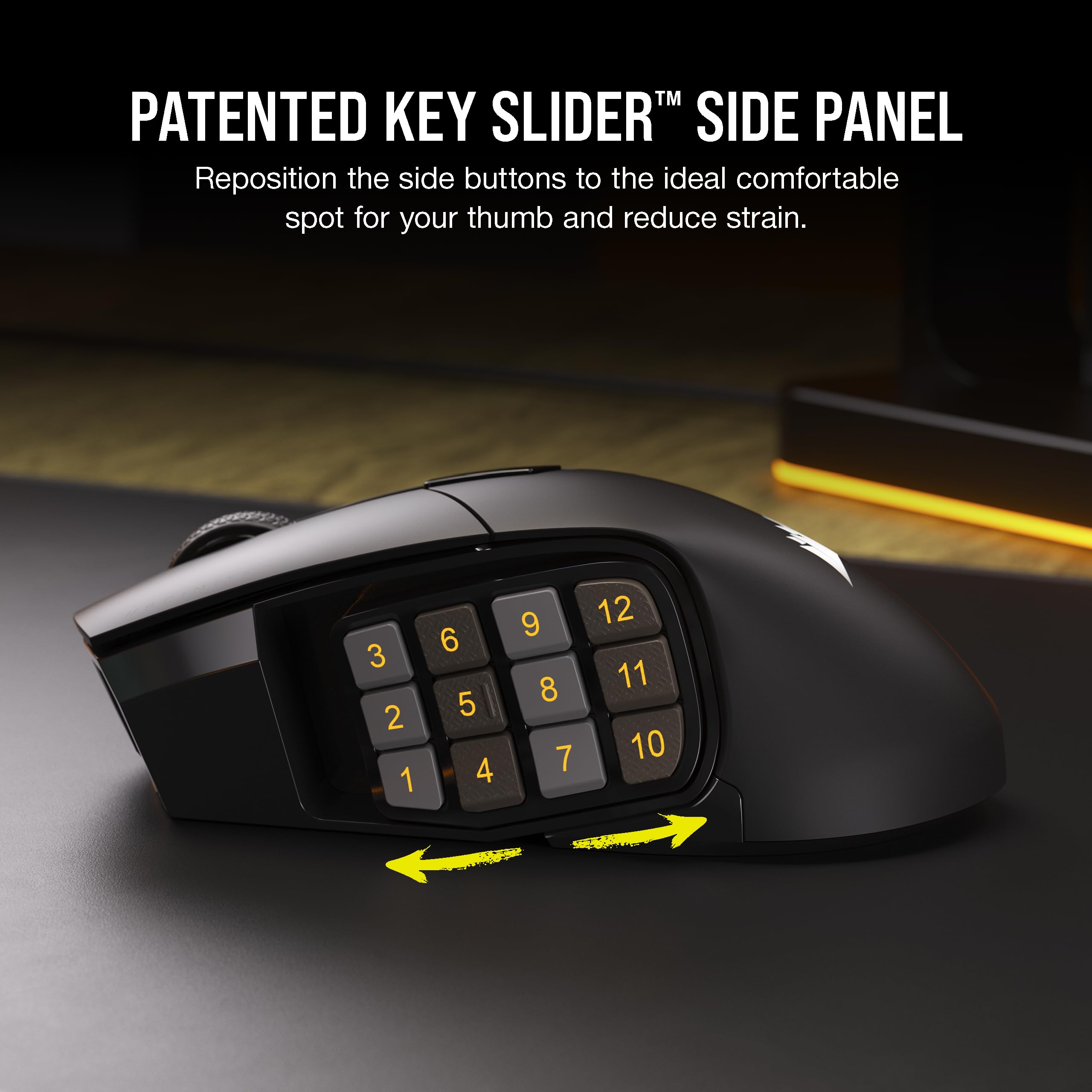 CORSAIR SCIMITAR ELITE RGB WIRELESS MMO Gaming Mouse - 26,000 DPI - 16 Programmable Buttons - Up to 150hrs Battery - iCUE Compatible - Black