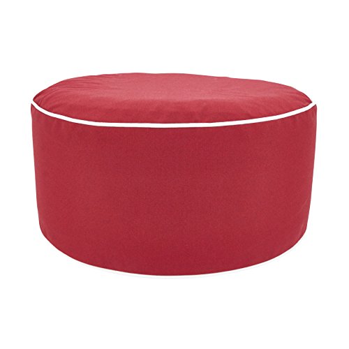 SARO LIFESTYLE Outdoor Collection Simply Solid Ottoman/PU906.R, 21" x 9", Red