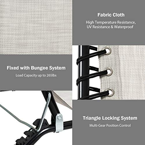 Giantex Patio Chaise Lounge Chair Foldable W/ 4 Adjustable Positions and Detachable Pillow Outdoor Beach Chair for Yard,Pool Sunbathing Seat Recliner(1, Grey)
