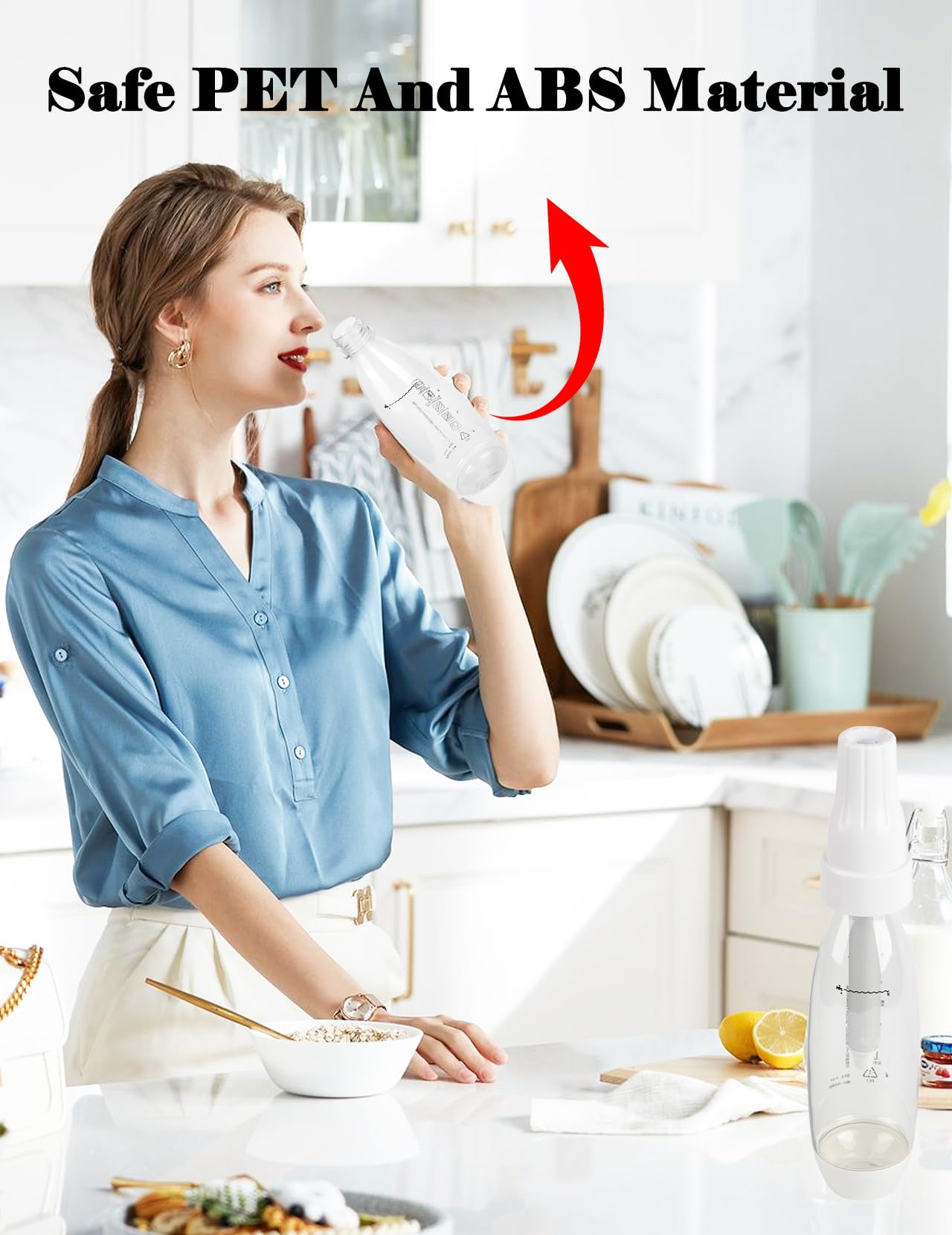 ZLXHDL Portable Soda Water Maker, 1000ml Household Soda Water Makers Carbonated Water Soda Streaming Machine for Home(CO2 Cartridges Not Included)