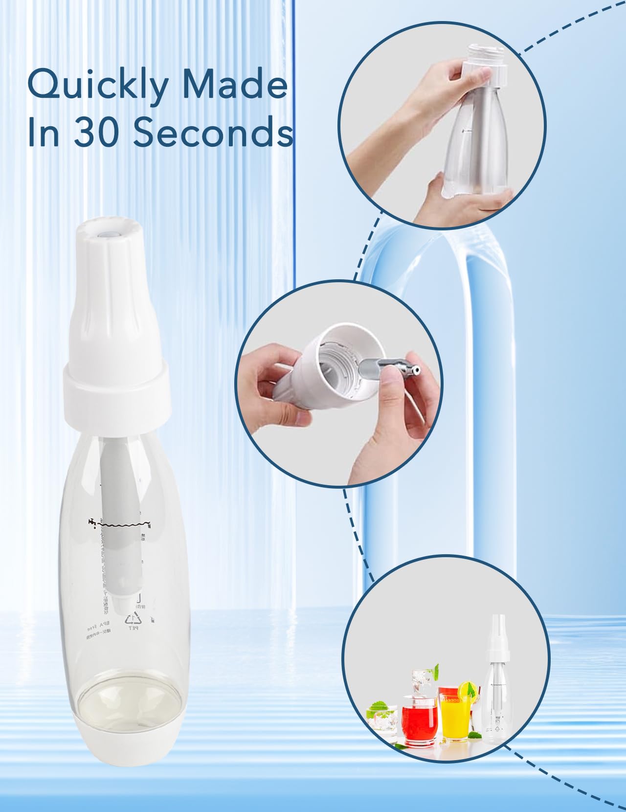 ZLXHDL Portable Soda Water Maker, 1000ml Household Soda Water Makers Carbonated Water Soda Streaming Machine for Home(CO2 Cartridges Not Included)