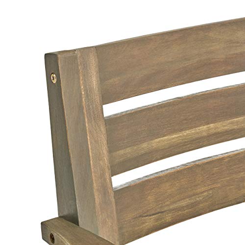 Christopher Knight Home 306673 Stanford Outdoor Dining Chairs | Acacia Wood | Gray Finish | Set of 2