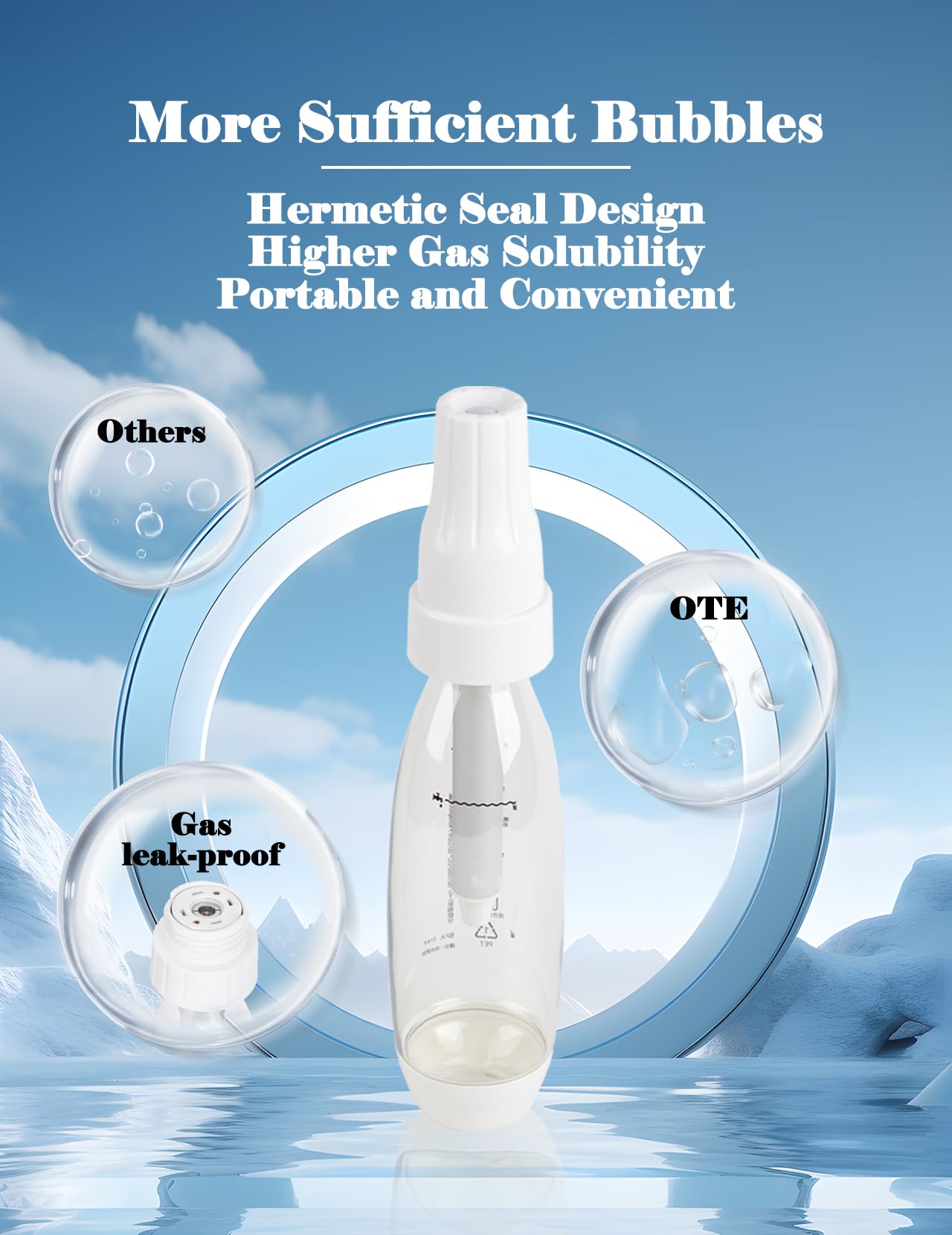 ZLXHDL Portable Soda Water Maker, 1000ml Household Soda Water Makers Carbonated Water Soda Streaming Machine for Home(CO2 Cartridges Not Included)
