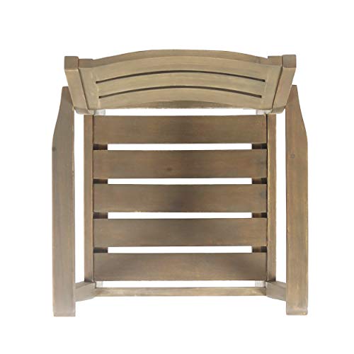Christopher Knight Home 306673 Stanford Outdoor Dining Chairs | Acacia Wood | Gray Finish | Set of 2
