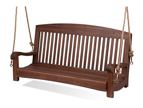 Rockerman 5in Outdoor Porch Swing (Dark Walnut) 29H*72W*28 D inch