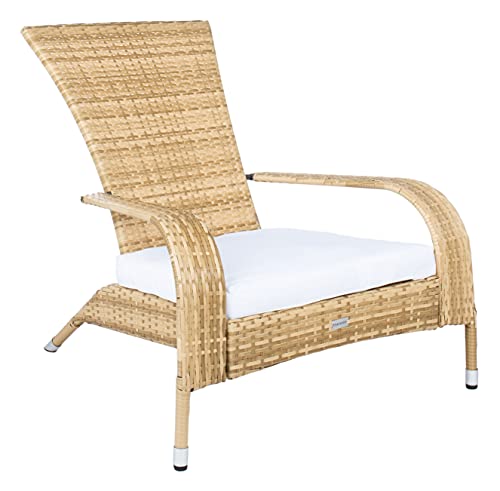 Safavieh Outdoor Collection Edna Natural/White Cushion 3-Piece Lounge Set PAT7719D
