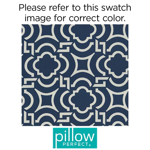 Pillow Perfect Outdoor/Indoor Carmody Navy Bench/Swing Cushion, 1 Count (Pack of 1), Blue