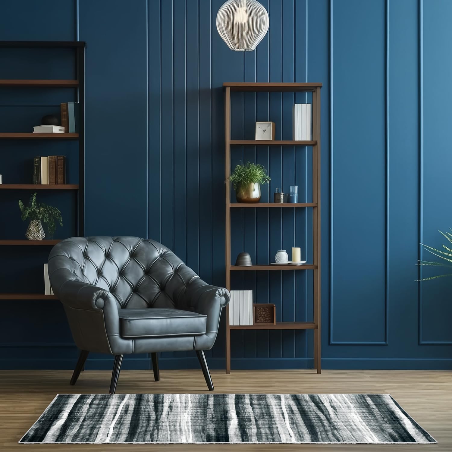 TUOJINRUIDA Abstract Runner Rug Carpet for Hallway with Non Slip PVC Dot Backing 2' x 12' (60 x 360 cm) Anti Skid Laundry Runner Rug Mat for Kitchen Entryway Living Room