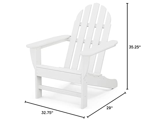 POLYWOOD AD4030WH Classic Outdoor Adirondack Chair, White