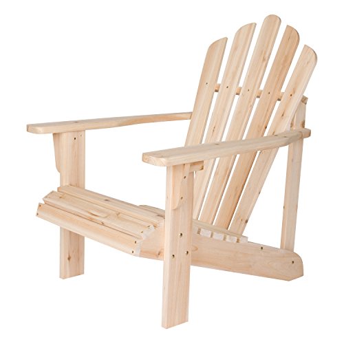 Shine Company 4611N Westport Wooden Adirondack Chair | Outdoor Firepit Chairs | Partially Pre-Assembled Wood Patio Chair â Natural