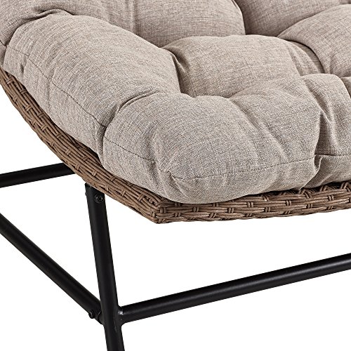 Papasan Scoop Outdoor Patio Chairs, Set of 2 - Natural