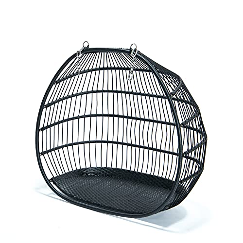 LeisureMod Wicker 2 Person Double Folding Hanging Egg Swing Chair (Beige)