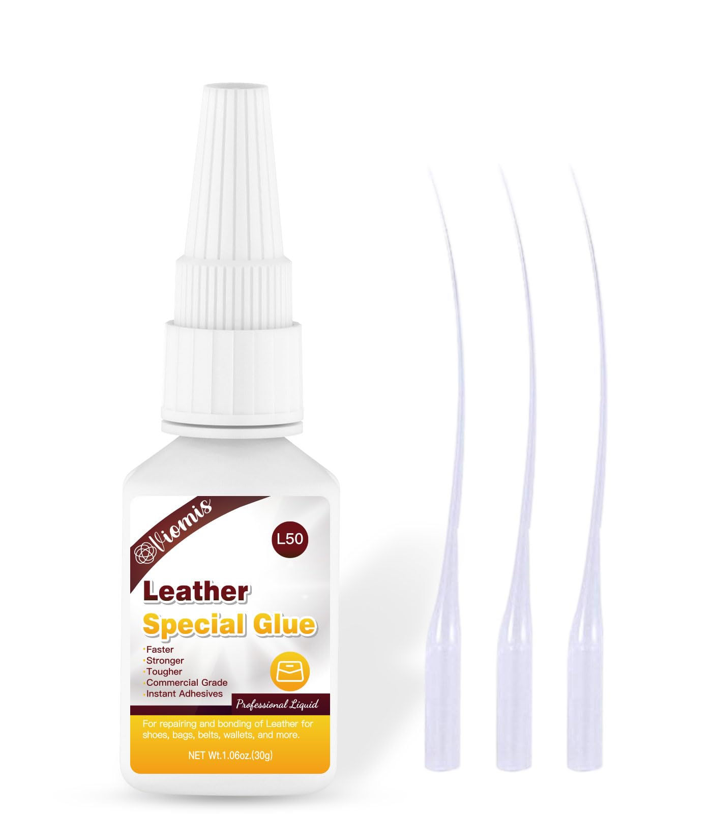 Viomis 30g Leather Glue, Special Fabric Adhesive for Leather craft, Shoe Repair, Furniture Upholstery, DIY | Strong Bonding Permanent Clear Washable for Genuine Leather Clothing Bags Seats Sofa and PU