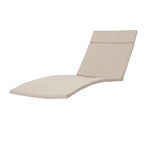 Christopher Knight Home Salem Outdoor Water Resistant Chaise Lounge Cushion, Textured Beige