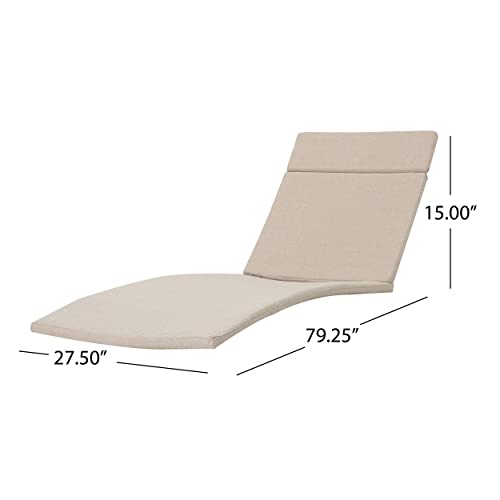 Christopher Knight Home Salem Outdoor Water Resistant Chaise Lounge Cushion, Textured Beige