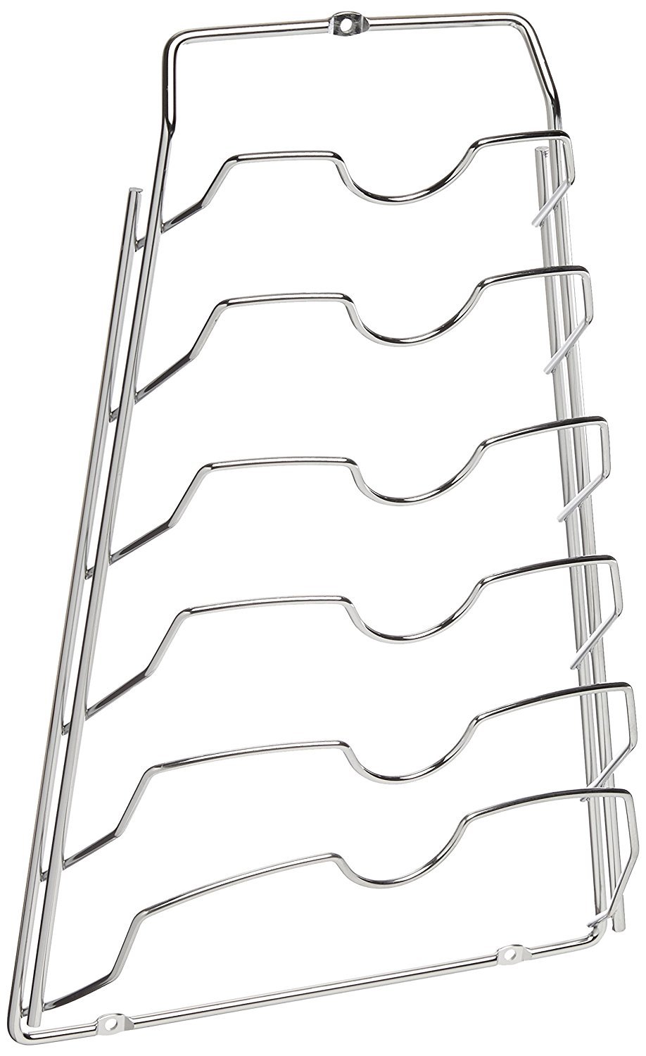 Organize It All Wall Cabinet Door Mounted Pot Lid Rack | Metal Wire | Dimensions 10.63" x 4.00 " x 16.63" | Kitchen Storage | Sliver