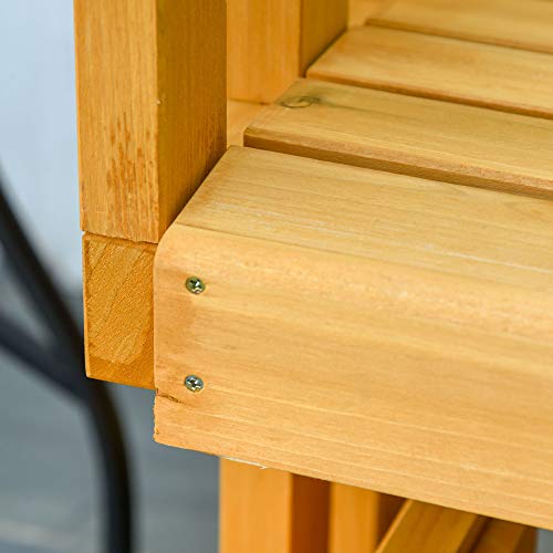 Outsunny 2-Person Outdoor Glider Bench, Wood, Quick Drying, Wide Armrest, Rocking Chair Loveseat for Backyard Garden Porch, Natural