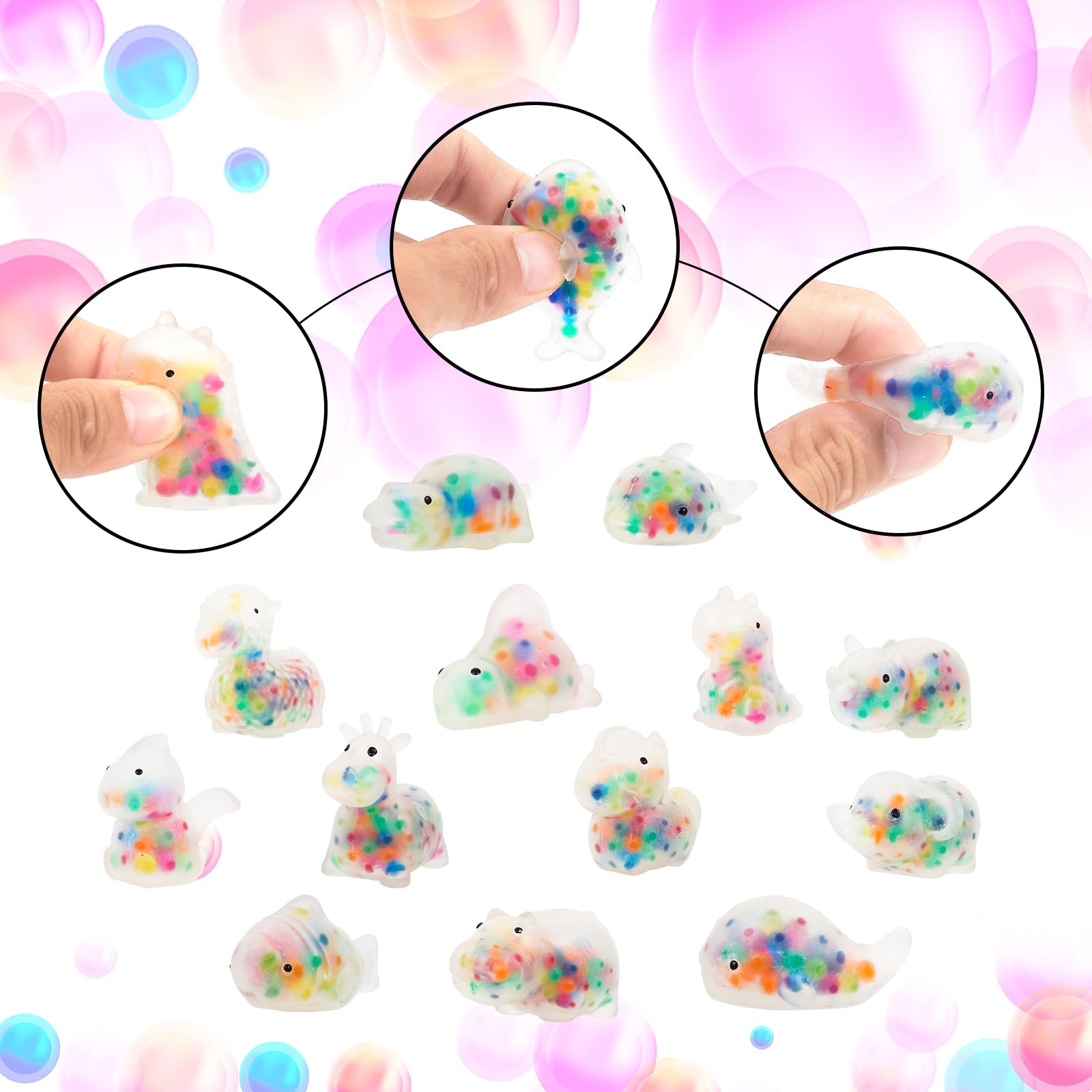 Aruytps 20PCS Mini Stress Balls Set, Animals Squishy Squeeze Balls, Sensory Fidget Toys, Party Favors, Classroom Prizes Goodie Bag