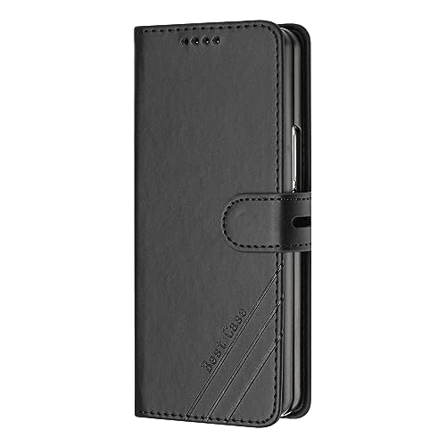 Asdsinfor Samsung Galaxy Z Fold 5 Case,Galaxy Z Fold 5 Wallet Case PU Leather with Credit Cards Holder Shockproof Flip Magnetic Protection Men Women Lady Phone Case for Galaxy Z Fold 5 Black HXPU