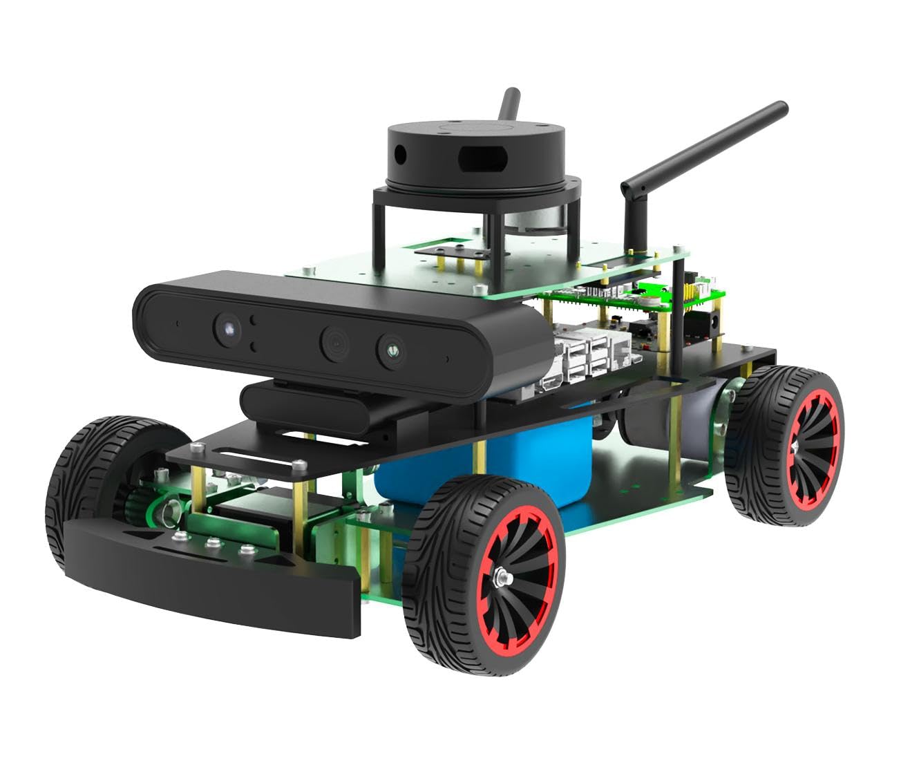 Yahboom Jetson Nano 4GB SUB AI Professionally Programmable Ackerman Steering Structure ROS2 Robot Kit for Adults Python C+ Language(R2 Standard Ver with Nano SUB)