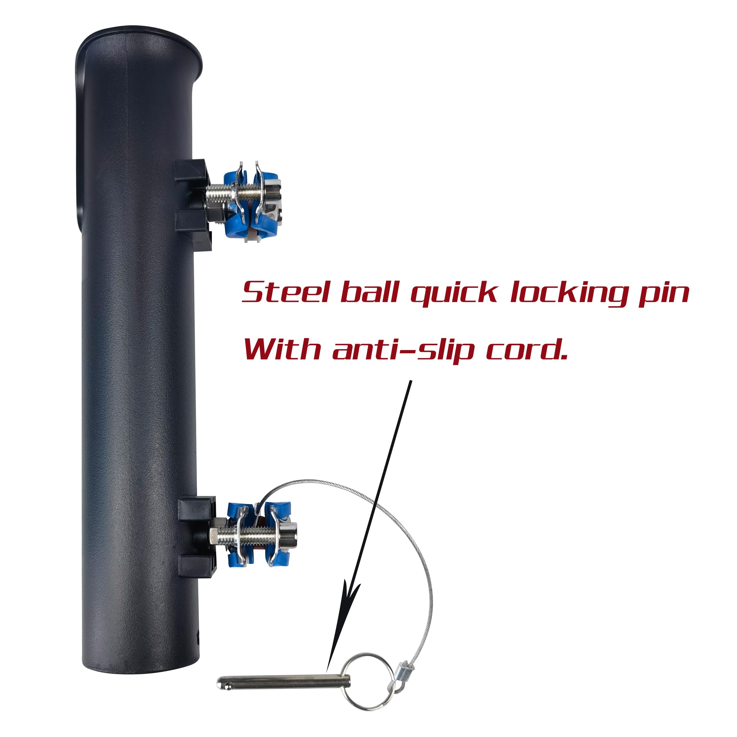Folding Wagon Cart Umbrella and Fishing Rod Holder - Ideal for Wagon Cart, Garden, Gorilla, and Camping Carts - No Drilling Required
