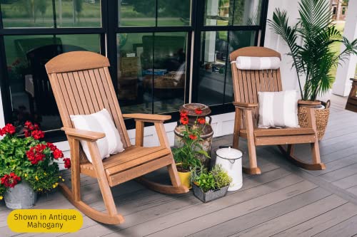 LuxCraft Plastic Poly Outdoor Rocking Chair, Front Porch Rocker, Patio Rocking Chair for Outside (Black)
