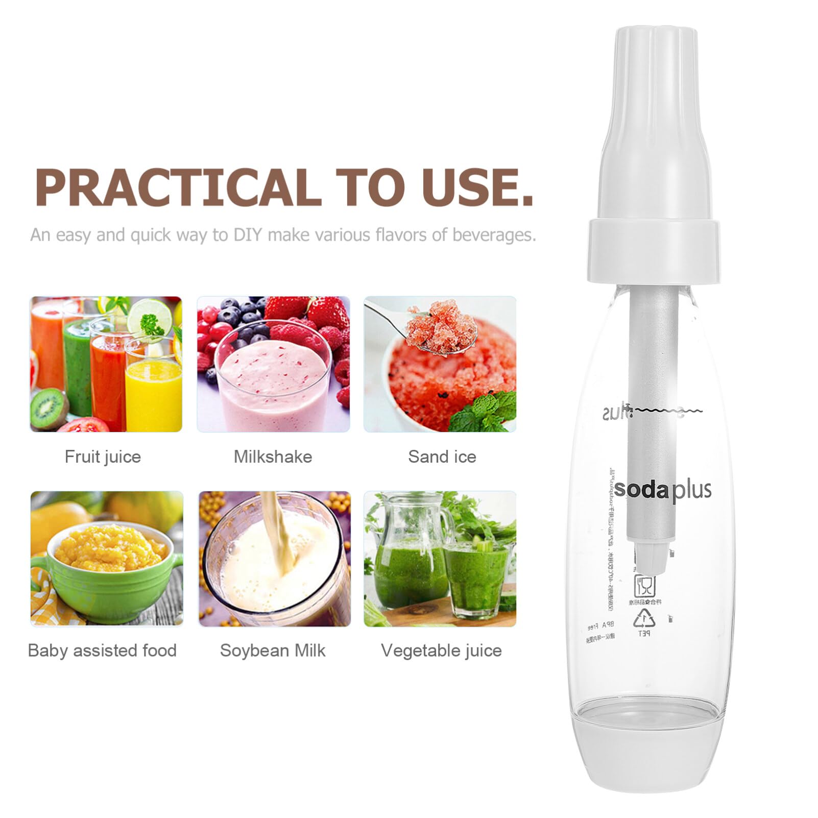 Kichvoe 1pc sparkling water machine sparkling hand operated sparkling water tool cocktail tools bubble maker machine soda fizzy drink maker Manual Sparkling Water Tool drinks