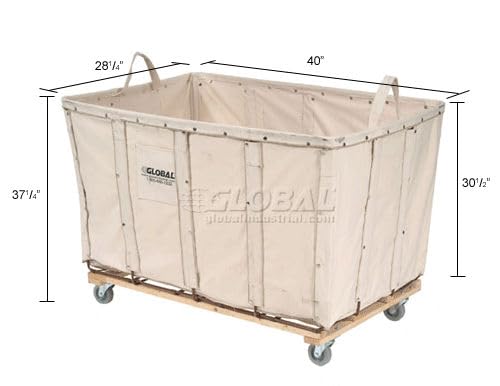 Canvas Basket Bulk Truck, 16 Bushel, 40" L x 28-1/4"W x 30-1/2"H