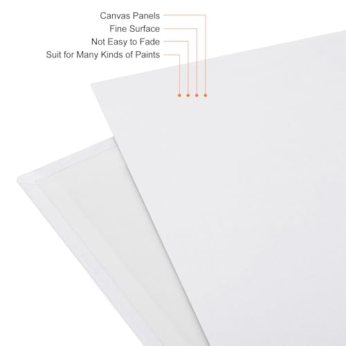 PATIKIL Paint Canvases for Painting, 6 Pack 12x10 Inch Square Wood Frame Stretched Blank Art Canvas Board Panels for Acrylic, Oil, Tempera Painting, White