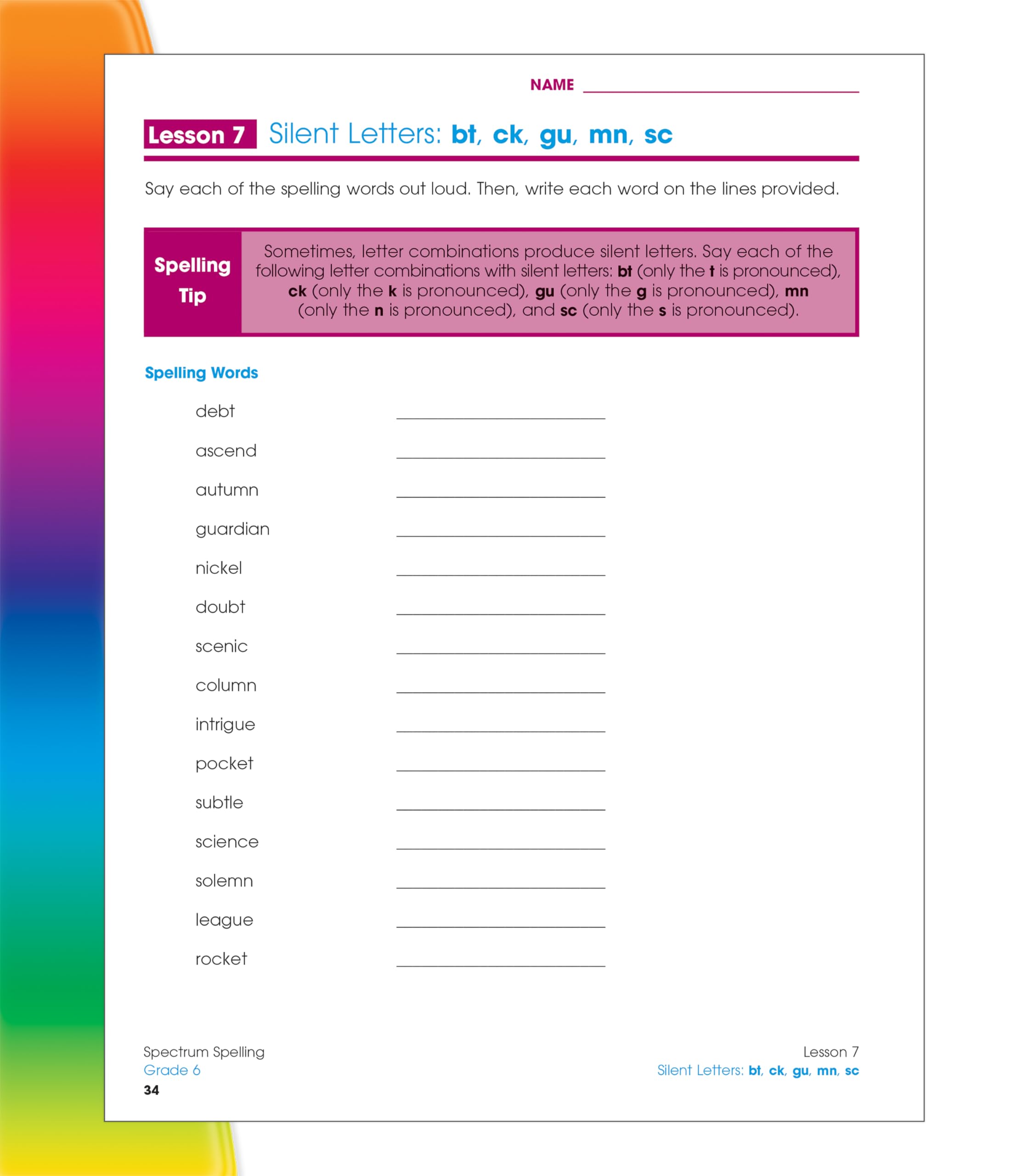 Spectrum 6th Grade Spelling Workbook, Grammar and Handwriting Practice With Root Words, Diphthongs, Prefixes, Suffixes, 6th Grade Workbook With English Dictionary, Classroom or Homeschool Curriculum