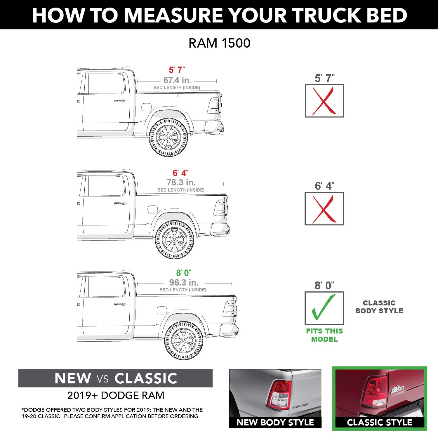 Lund Genesis Roll Up Soft Roll Up Truck Bed Tonneau Cover | 96063 | Fits 2003 - 2018, 2019 - 2020 Classic Dodge Ram 1500 8' Bed (96")