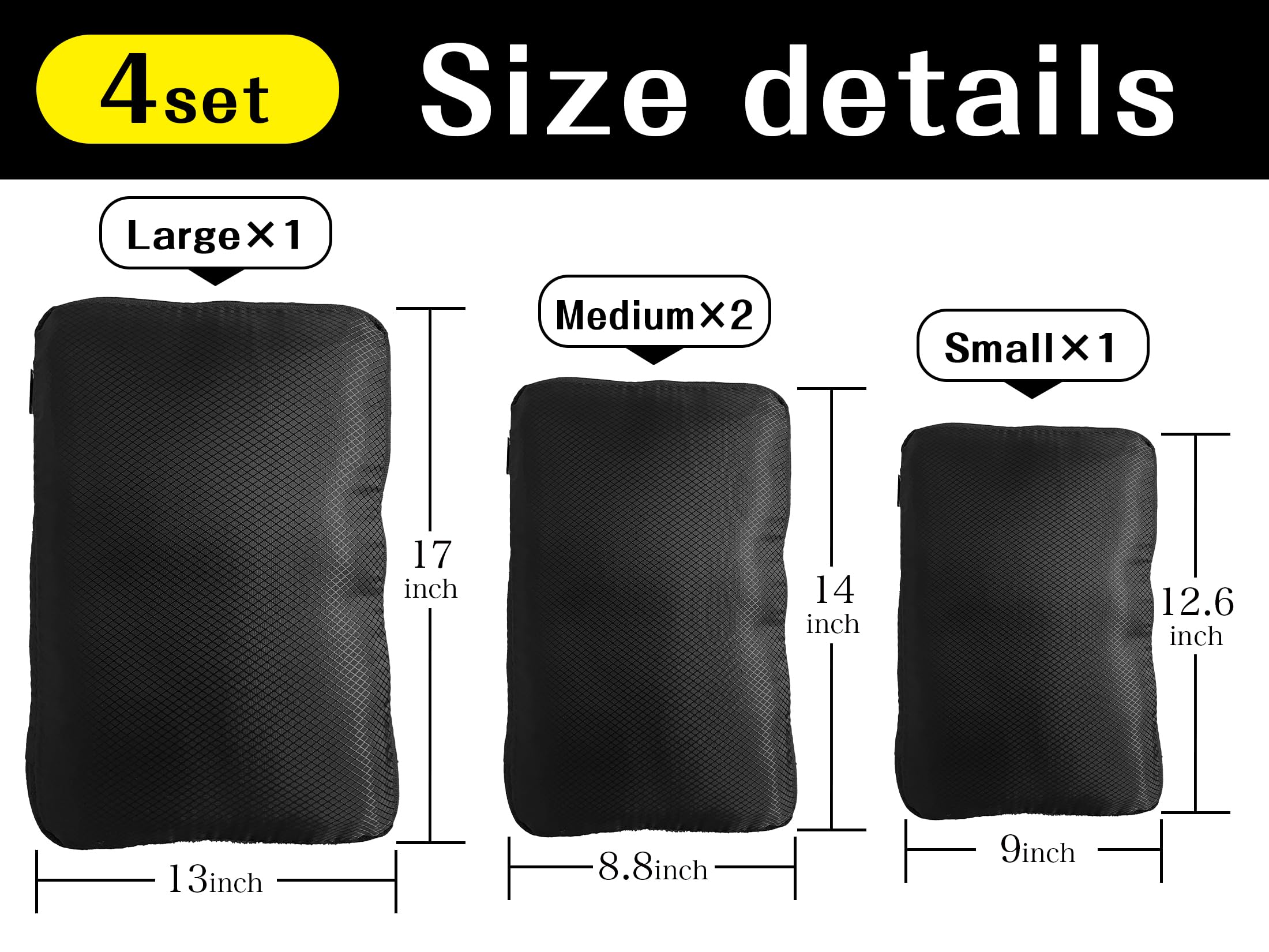 MTK Compression Packing Cubes for Suitcases,Travel packing cubes,Separate Compartments,Lightweight Luggage Suitcase Organizer Bags,Packing Organizers as Travel Accessories,4Set