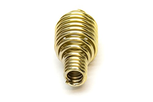 Spring Stove Handle, Brass Finish, Tapered at one end. Max Diameter: 1-9/16", Length: 3-3/8", Fits 1/2" Rod. for use with BBQ Grills, Smokers, Furnaces, Coal/Wood/Pellet Stoves, Boilers.