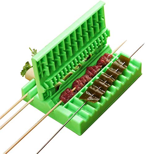 365Home Multifunction Barbecue Meat Skewer Machine BBQ Meat String Device Quick Portable Meat Skewer Box Easy Skewer Tools Kebab Maker BBQ Gadget