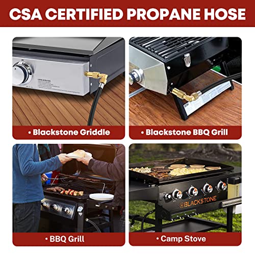PatioGem Improved Propane Quick Connect Hose, 7FT RV Propane Hose with Blackstone Propane Adapter, Quick Connect Propane Hose for Rv to Grill, Fit for Blackstone 22 Inch Griddle & 17β Blackstone Grill