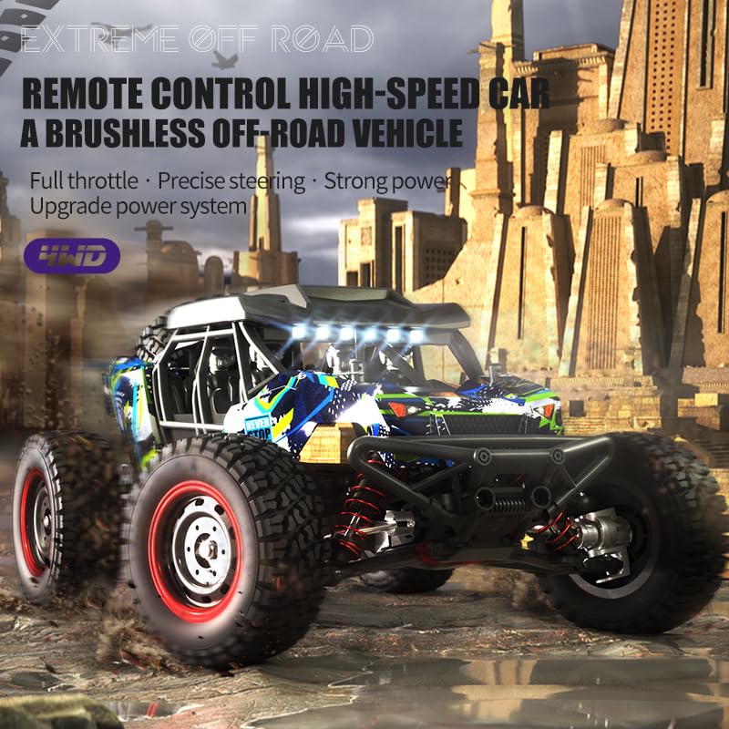 Brushless RC Car, 70km/h, 16106 PRO, High Speed RC Car, RTR, 1/16 4WD Off-Road Drift Brushless Crawler RC Truck for Adults Blue