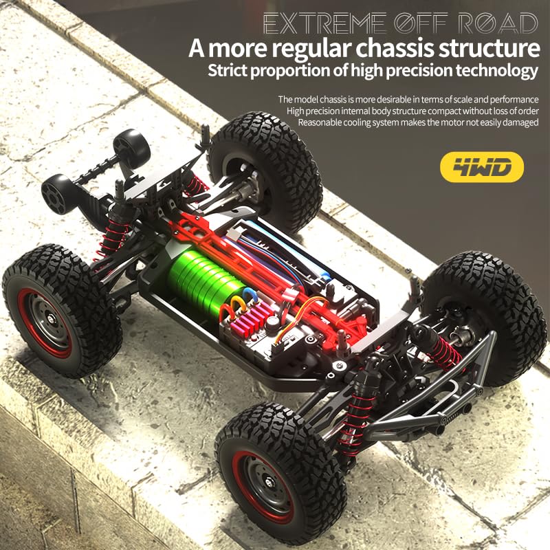 Brushless RC Car, 70km/h, 16106 PRO, High Speed RC Car, RTR, 1/16 4WD Off-Road Drift Brushless Crawler RC Truck for Adults Blue