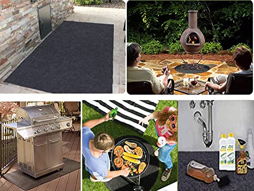 SMART HOME CHEF 36"x60" Under Grill Mat for Outdoor Grill Absorb Liquid Protecting Decks and Patios from Grease Splatter and Other Messes Thickened Gas Grill Mat(0.15" Thickness