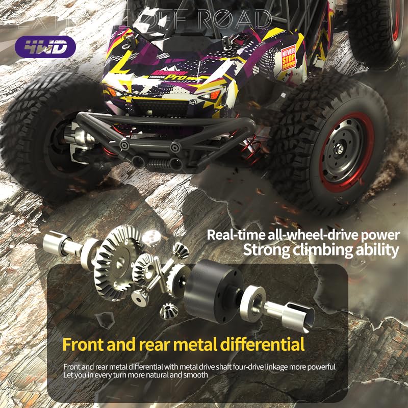 Brushless RC Car, 70km/h, 16106 PRO, High Speed RC Car, RTR, 1/16 4WD Off-Road Drift Brushless Crawler RC Truck for Adults Blue
