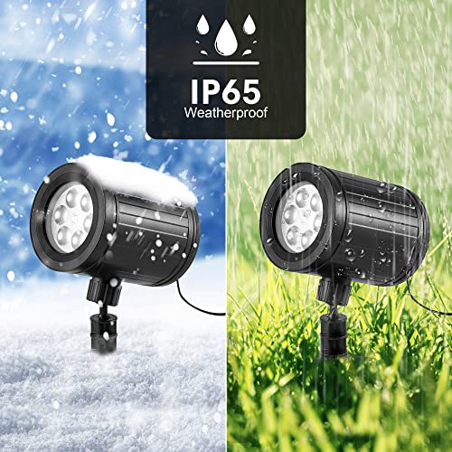 Christmas Snowflake Projector Lights, Blofun Indoor Outdoor Holiday Projector Lights Weatherproof Led Snowfall Lights for Halloween Xmas Party Wedding Garden Landscape Decorationā¦