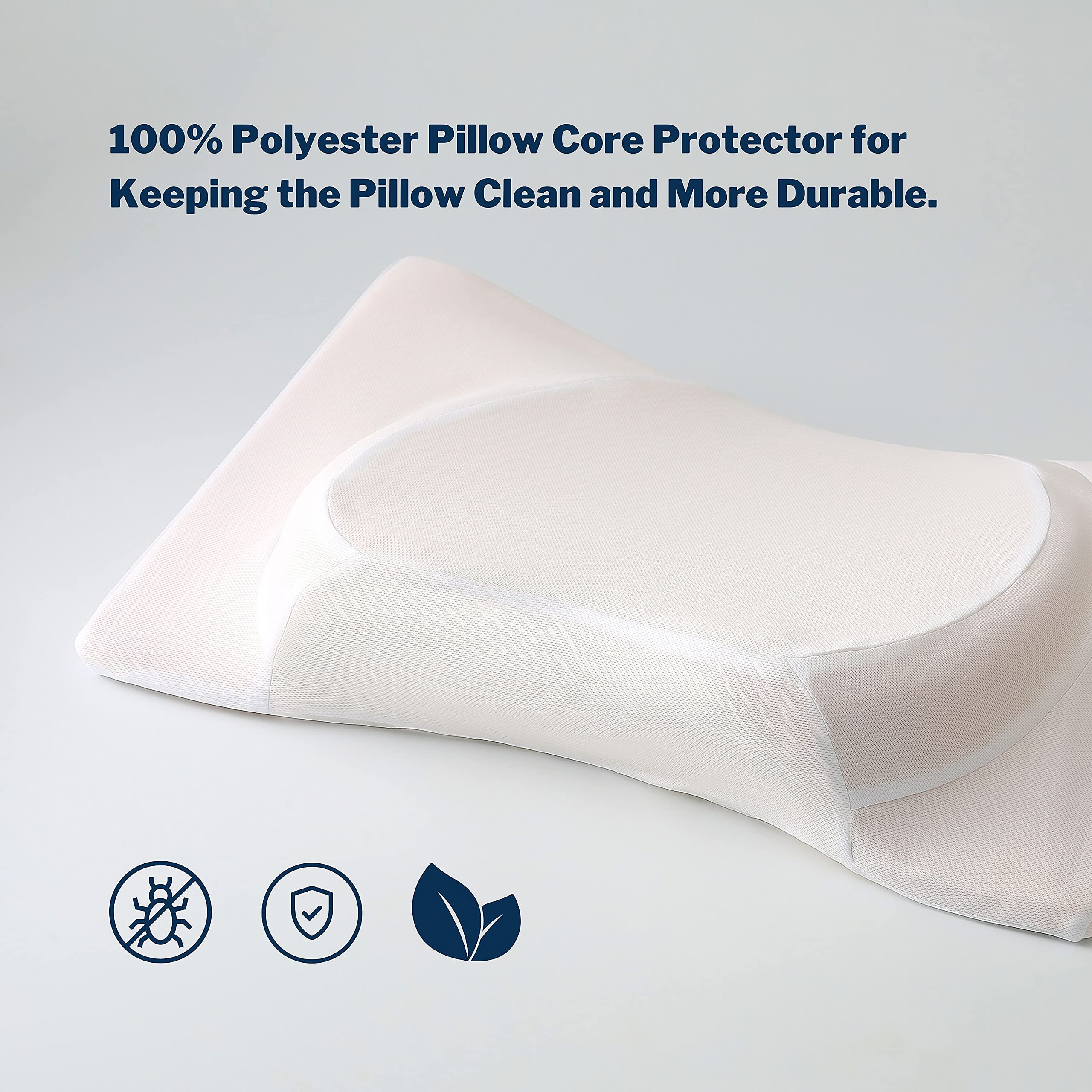 SLEEPY TOAST Neck Pillow for Sleeping fits Shoulder Perfectly, Side Sleeper Pillow with Armrest Area, Memory Foam Pillows for Neck and Shoulder Pain Relief, Cooling Pillow Cases (Blue)