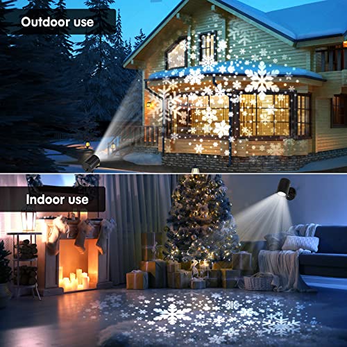 Christmas Snowflake Projector Lights, Blofun Indoor Outdoor Holiday Projector Lights Weatherproof Led Snowfall Lights for Halloween Xmas Party Wedding Garden Landscape Decorationā¦